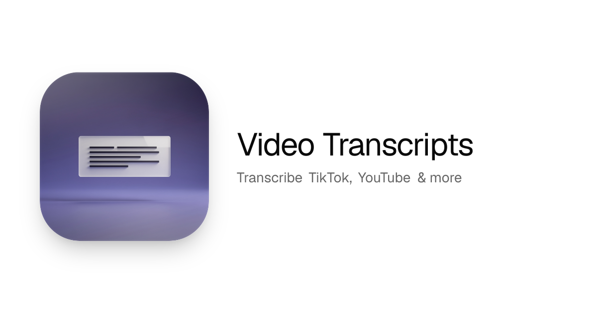 Video Transcripts — Transcribe TikTok, YouTube & — ToolRouter